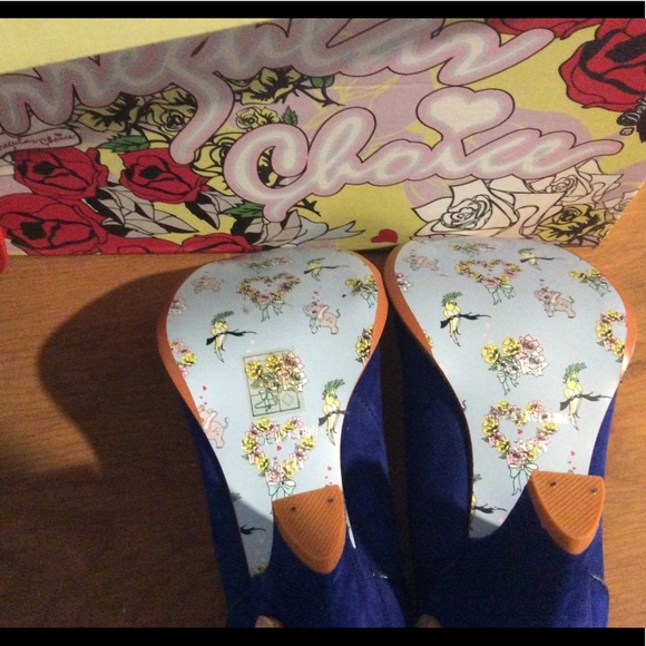 Irregular Choice | Shoes | Irregular Choice Blue Suede Heels Size 6 ...